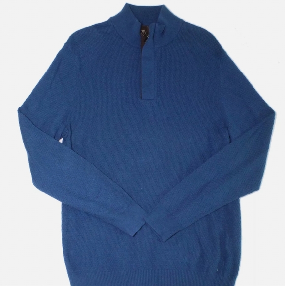 Tasso Elba | Sweaters | Tasso Elba 4 Zip Deep Ocean Blue Sweater | Poshmark